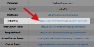 Testing Your Website Using A Temporary URL | InMotion Hosting