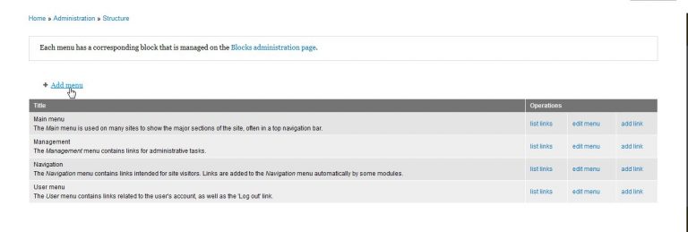 Creating Menus in Drupal 7 - Part 1 - Menu Structure | InMotion Hosting