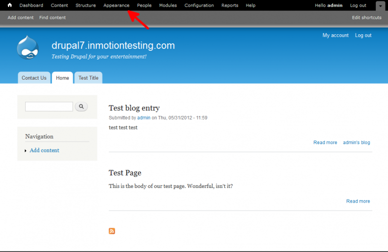 How to disable the main menu in a Drupal 7 theme | InMotion Hosting