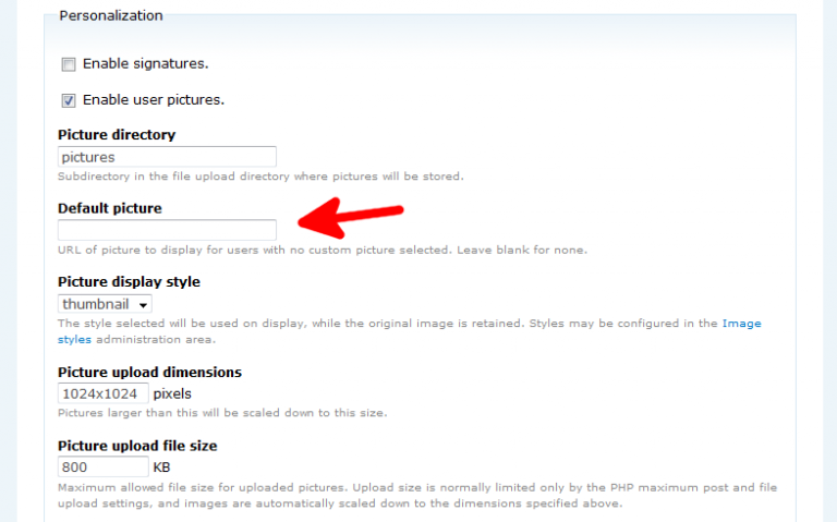 How to set a default user picture in Drupal 7 | InMotion Hosting