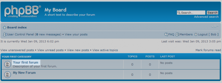 How to create a new forum topic in phpBB 3.0 | InMotion Hosting