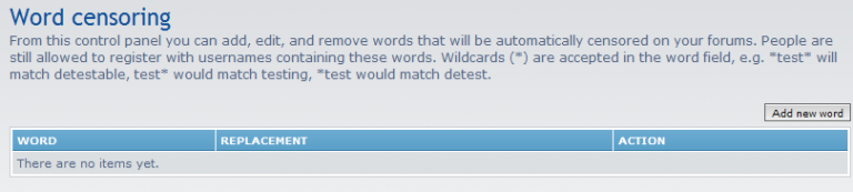 How to censor words in phpBB 3.0 | InMotion Hosting