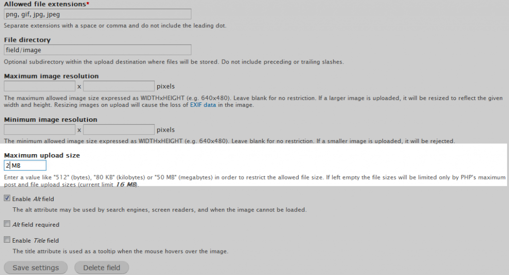 Setting max file upload size in Drupal | InMotion Hosting
