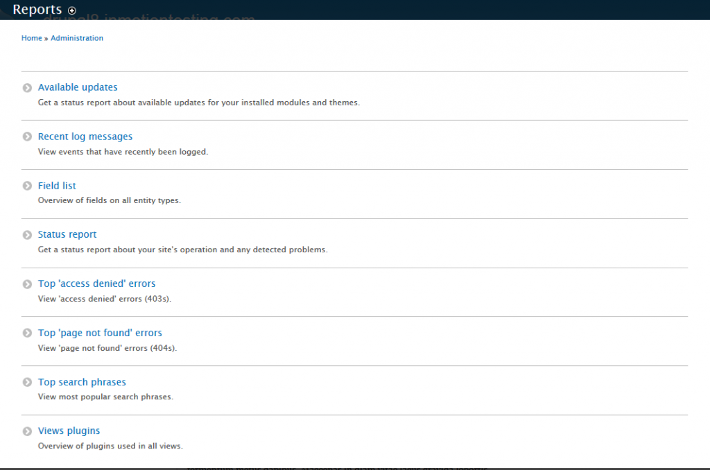 Viewing Admin Reports in Drupal | InMotion Hosting