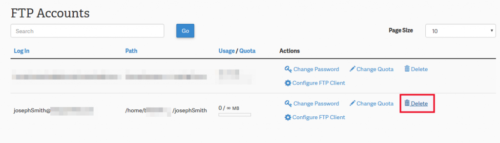 How to Create/Delete an FTP Account in cPanel