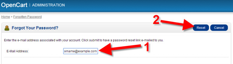 Resetting your OpenCart Admin Password with the Forgot Password link ...