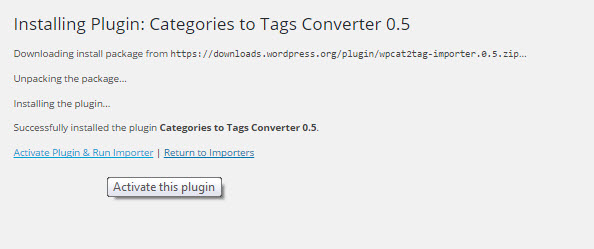 Using Convert Categories to Tags Tool in WordPress