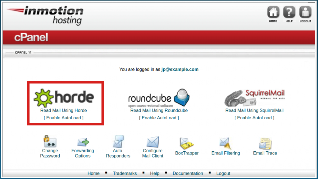 Logging into Horde | InMotion Hosting