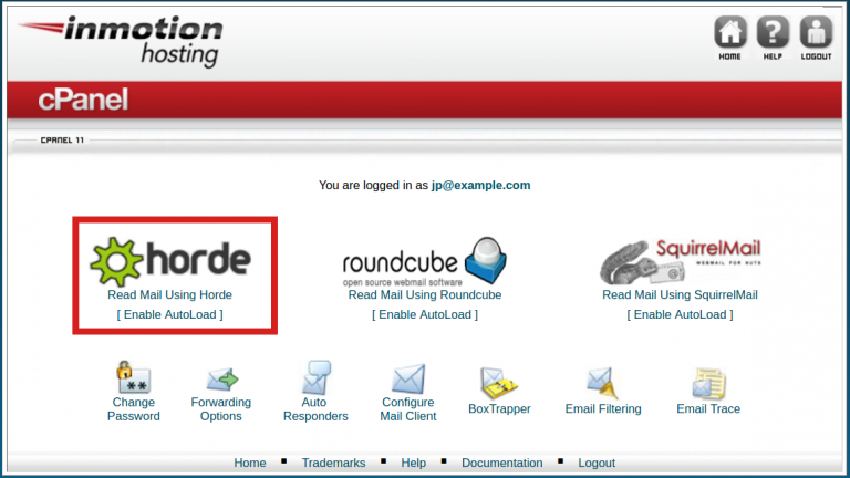 Logging into Horde | InMotion Hosting