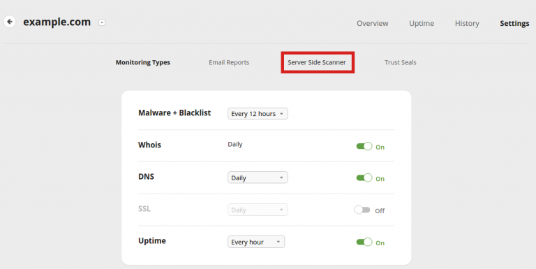 Setup the Server Side Scanner in Sucuri | InMotion Hosting