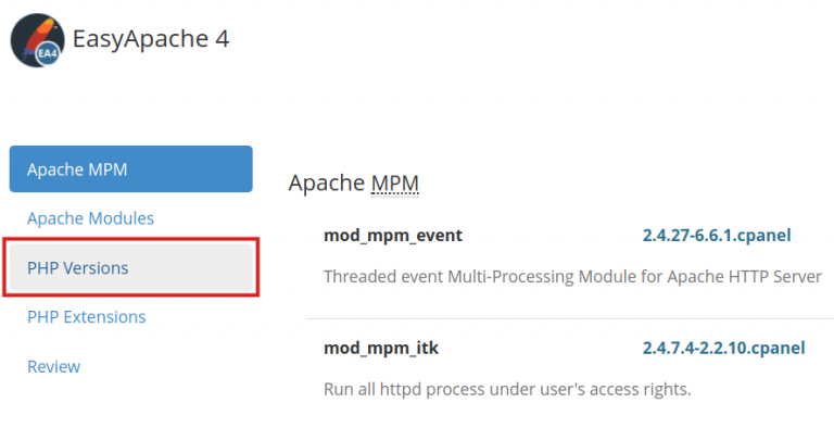 How to Upgrade PHP using EasyApache 4 | InMotion Hosting
