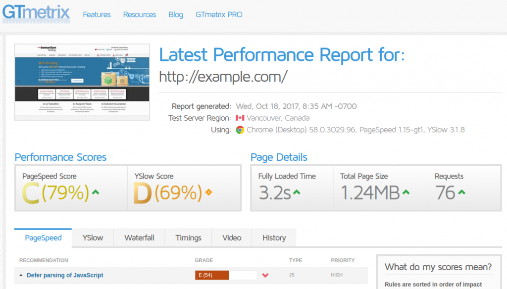 How to Test your Website Speed with GTmetrix | InMotion Hosting