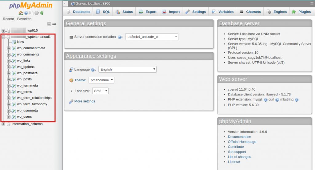 Managing a MySQL Database in cPanel with PHPMyAdmin
