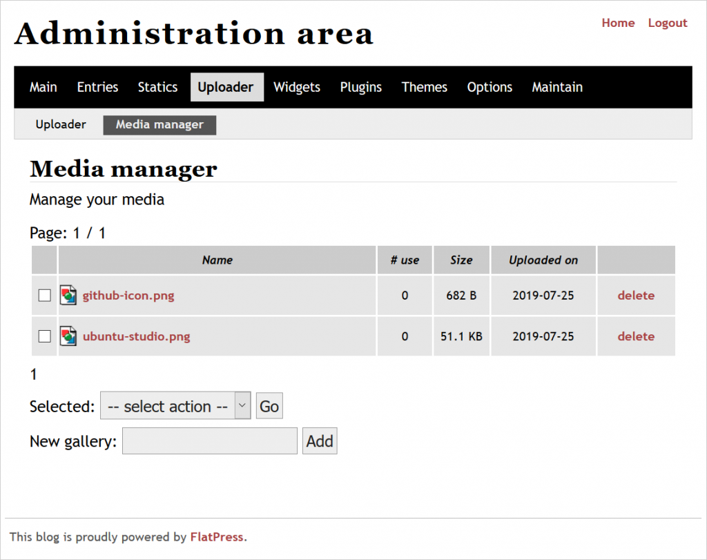 Upload Media Files in FlatPress | InMotion Hosting