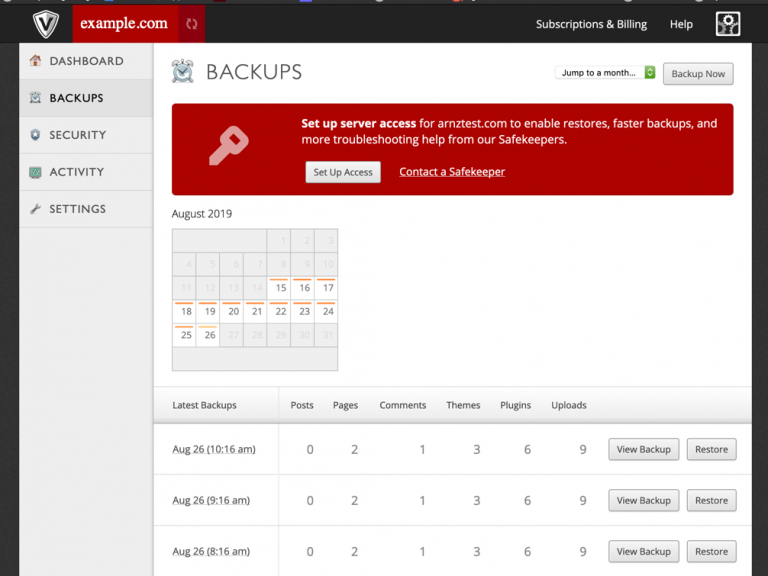 How find Backups and Security Options in Jetpack | InMotion Hosting