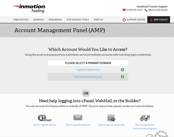 How to Login to AMP – InMotion Hosting Support Center