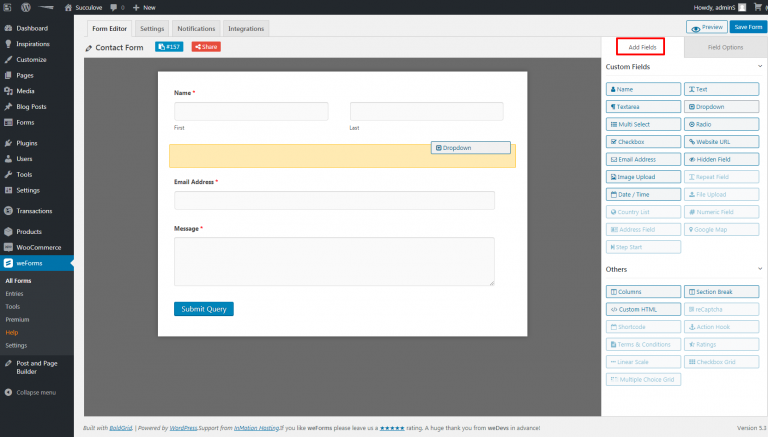 How to Create a Contact Form with weForms | InMotion Hosting