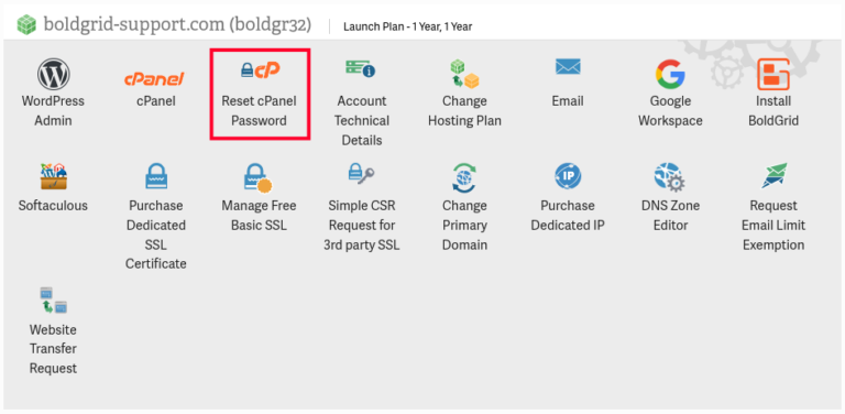 Resetting Your cPanel Password using AMP on InMotion Hosting