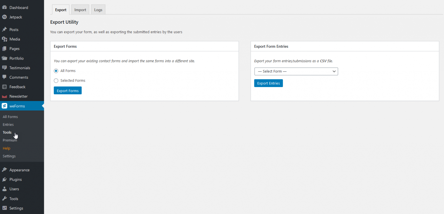 Learn about weForms Tools | InMotion Hosting