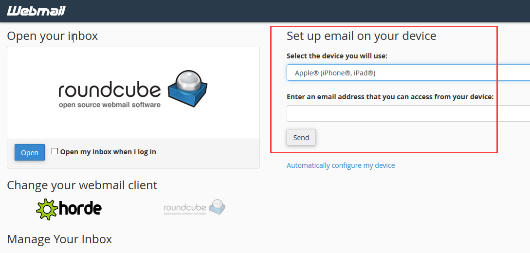 How to Set up Email on a Device with Webmail | InMotion Hosting