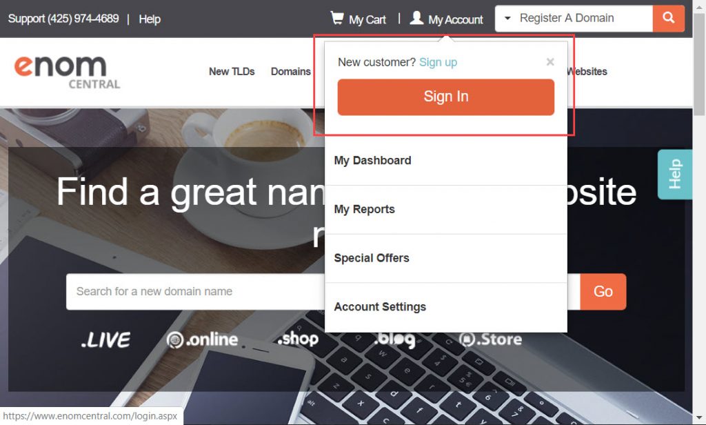 How to Login to eNomCentral | InMotion Hosting