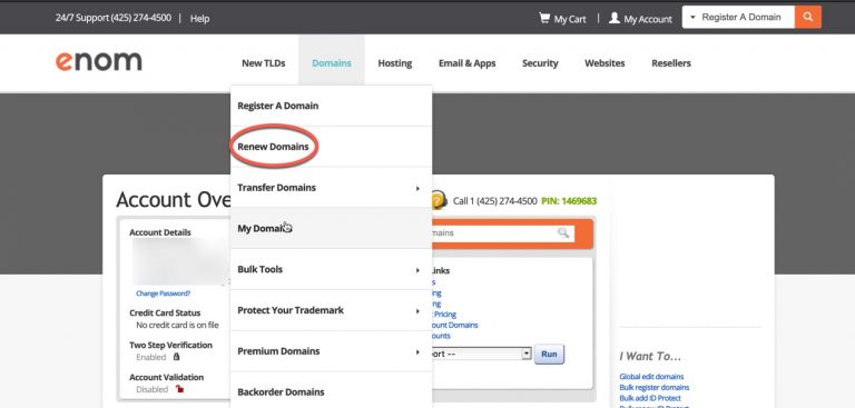How to Renew a Domain in eNomCentral | InMotion Hosting