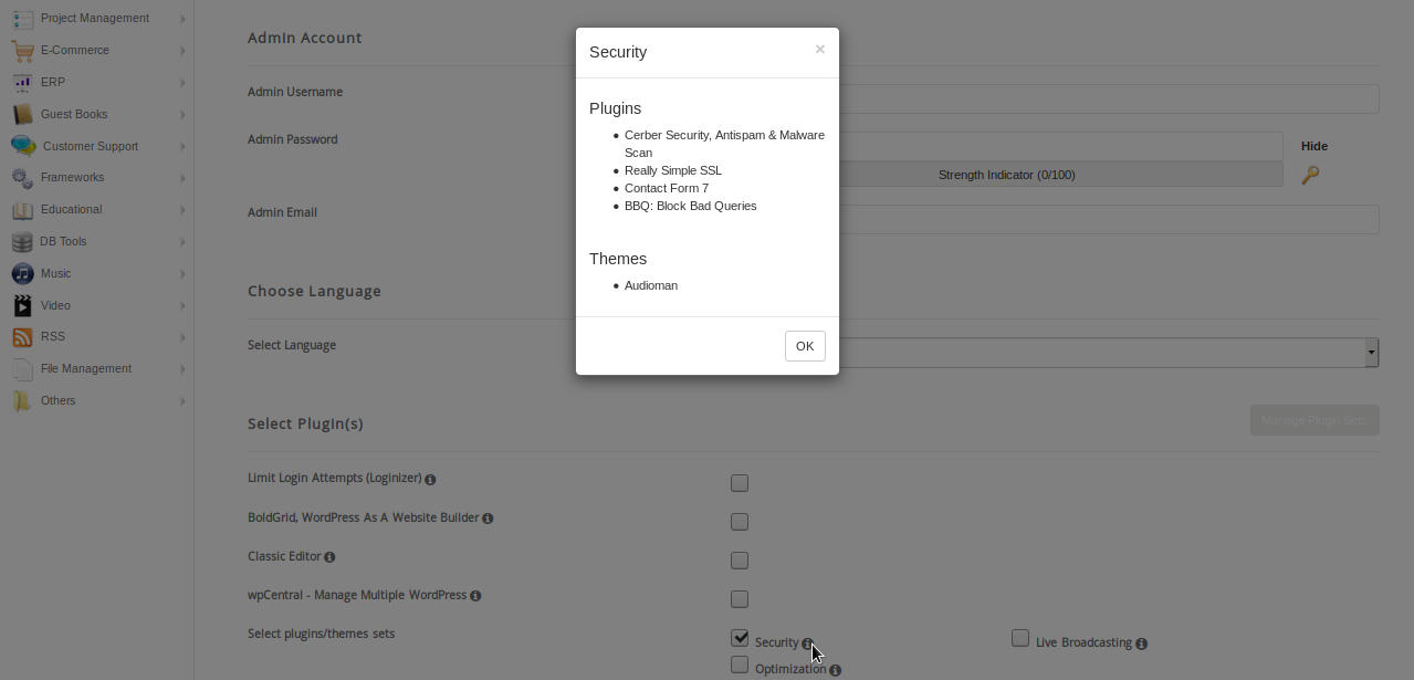 Plugin and Theme Sets For Installing WordPress using Softaculous | InMotion Hosting