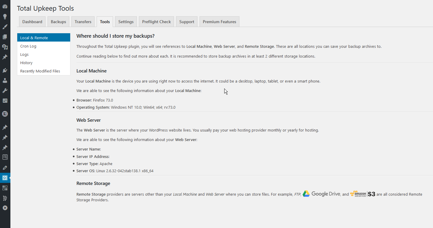 WordPress Backups with the Total Upkeep Backup Plugin