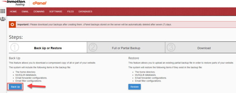 The Complete Guide To Cpanel Backups Inmotion Hosting Support Center