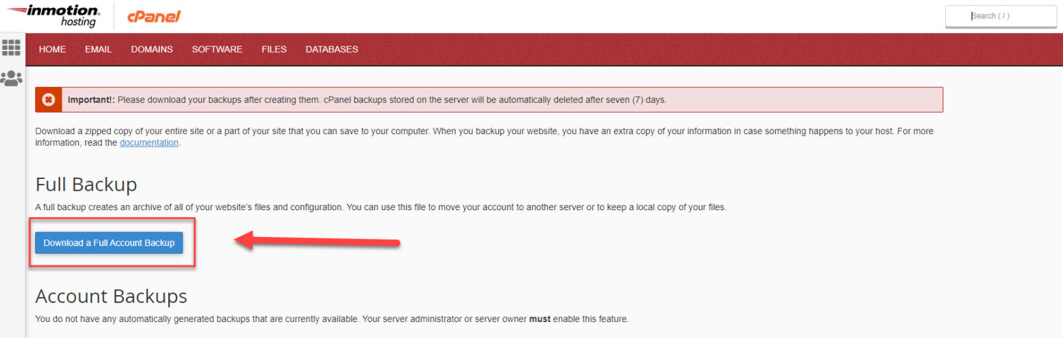 cPanel Backups - The Complete Guide for Website Backups