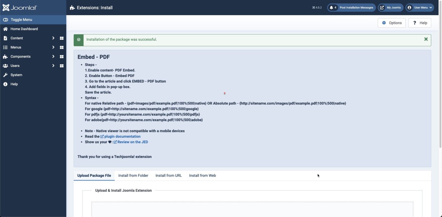 How To Embed Pdf Files In Joomla 40 With Pdf Embed Inmotion Hosting