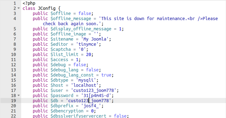 Joomla 4 Configurationphp File Explained