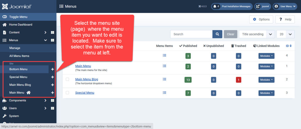How to Add and Remove Menu Items in Joomla 4.0 | InMotion Hosting