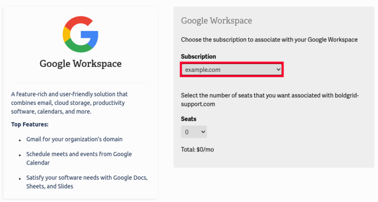 How to Purchase Google Workspace in AMP | InMotion Hosting