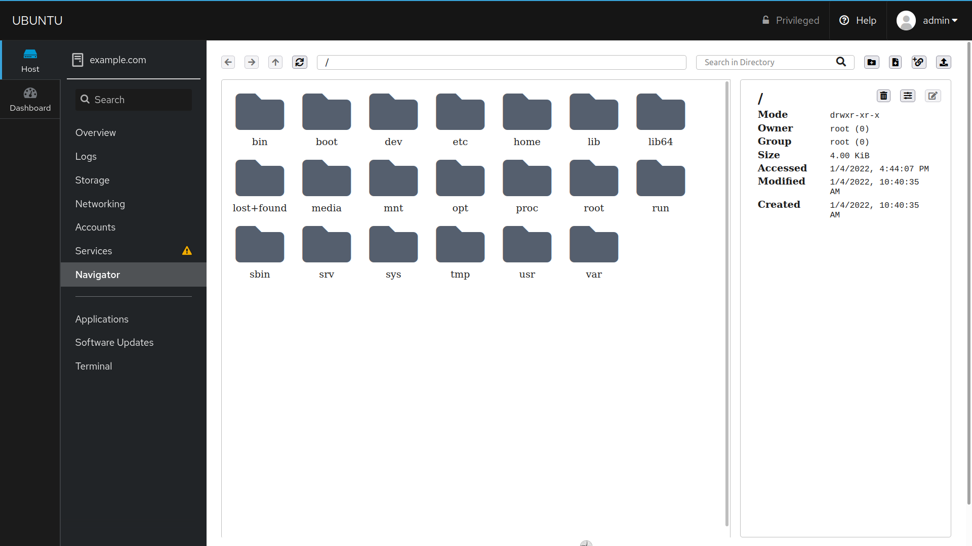 Linux Cockpit File Manager Version 0.5.8 | InMotion Hosting
