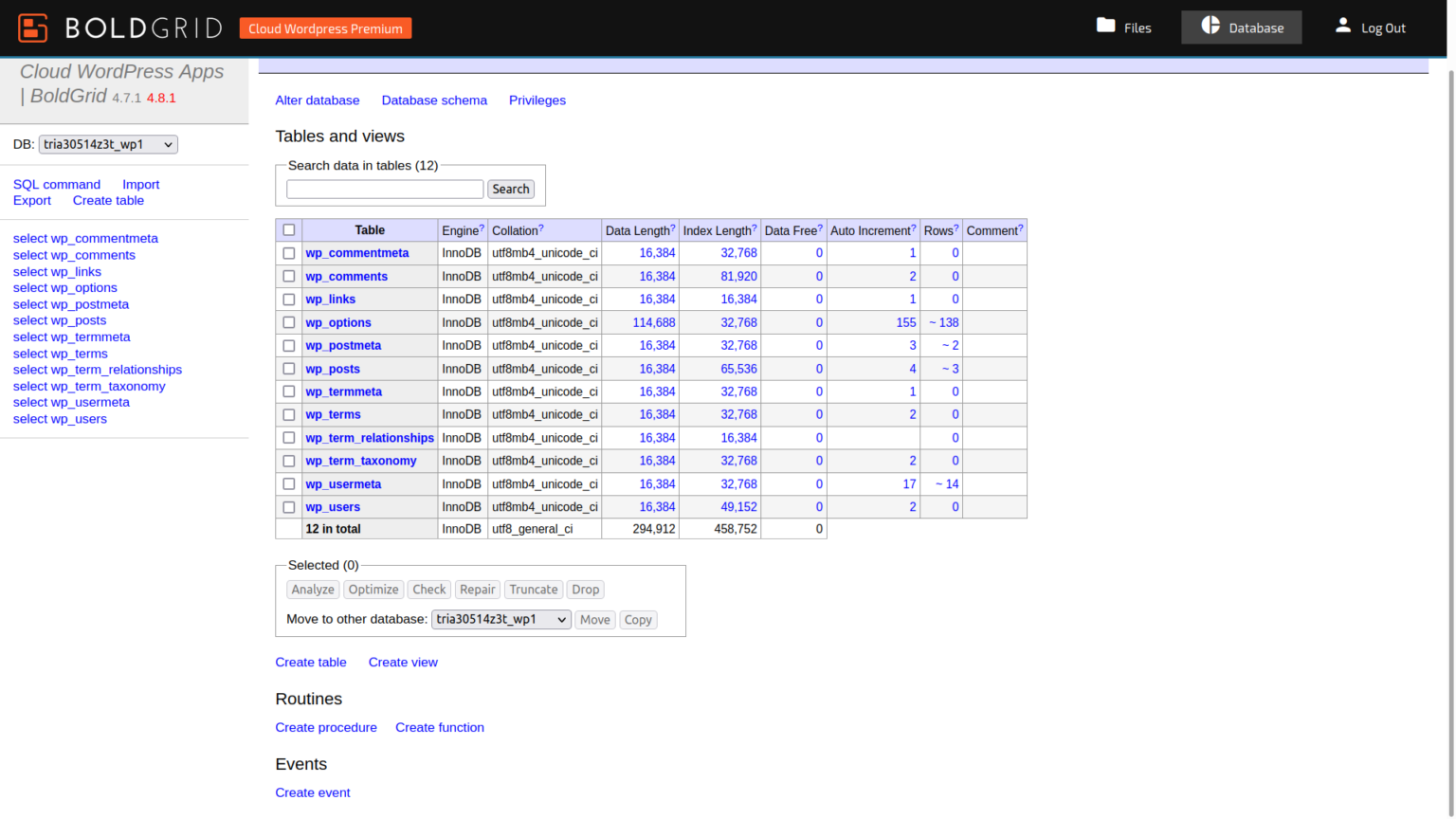 Using the Database & File Manager on WordPress Playgrounds
