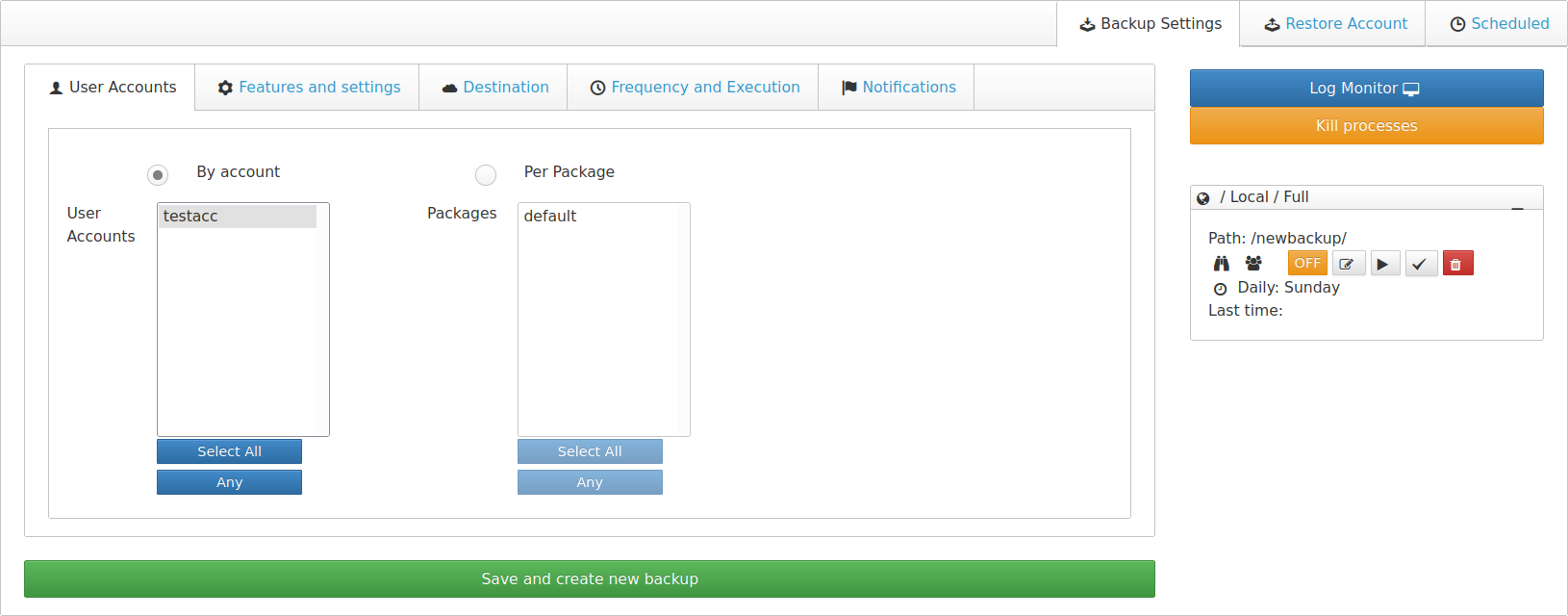 Control Web Panel (CWP) Backups | InMotion Hosting