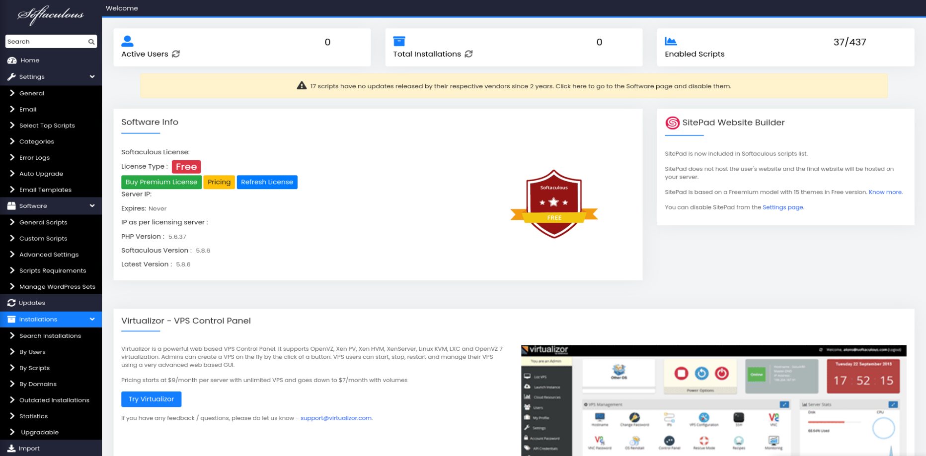 Install Softaculous in Control Web Panel (CWP) | InMotion Hosting