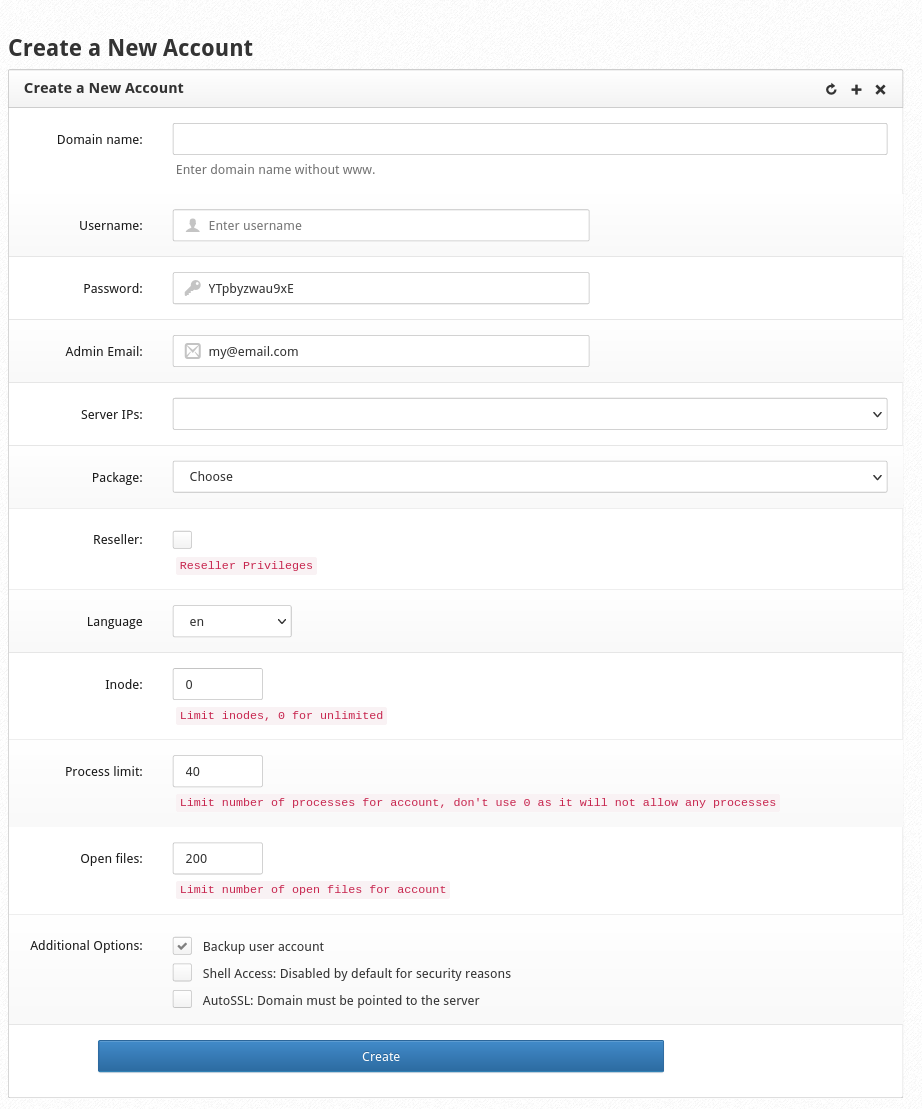 Add a Control Web Panel (CWP) User | InMotion Hosting