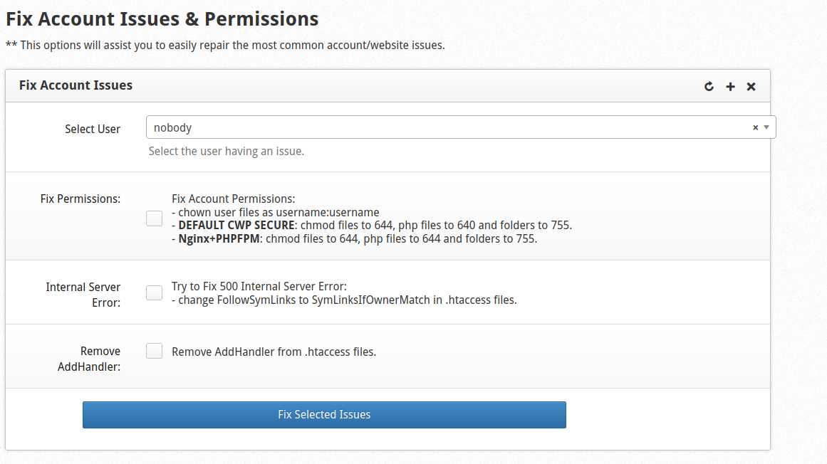 Add a Control Web Panel (CWP) User | InMotion Hosting