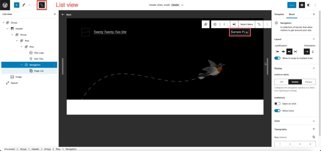 Working with Menus in the WordPress Full Site Editing – InMotion Hosting Support Center