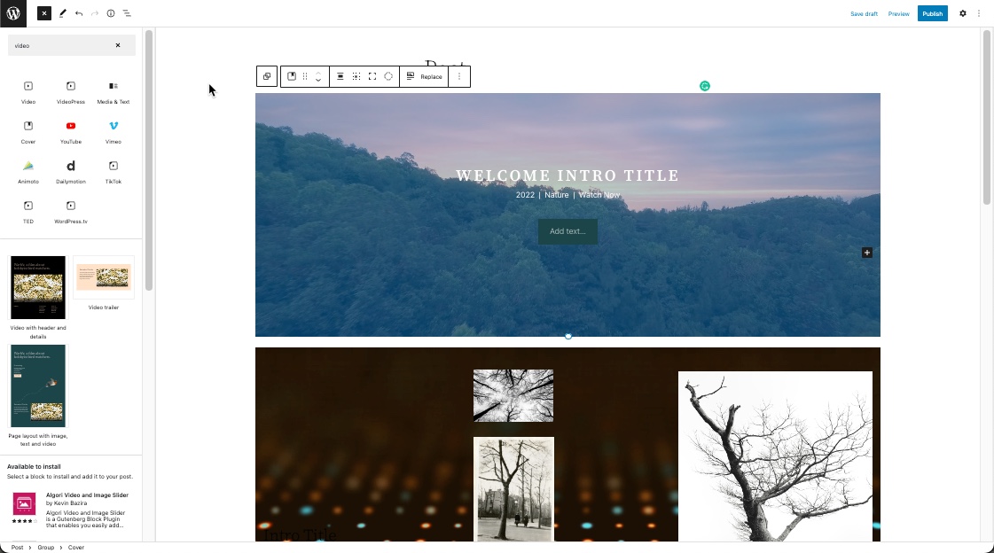 How to Add Video Using Blocks or Patterns with WordPress FSE | InMotion Hosting