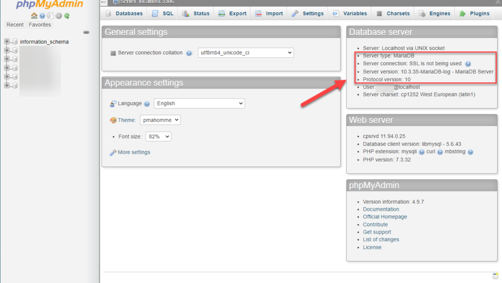 How to determine your MySQL or MariaDB version number | InMotion Hosting