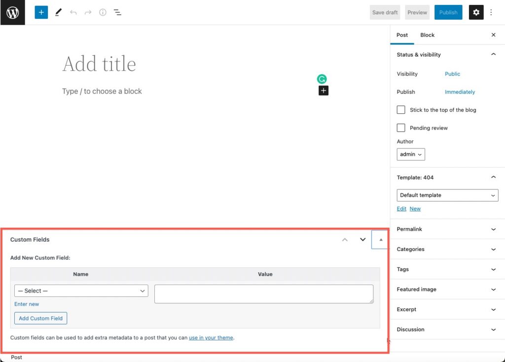How to Add Custom Fields in WordPress FSE | InMotion Hosting