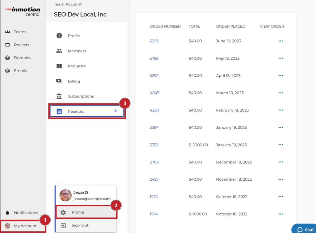 Managing Subscriptions & Receipts for Platform i | InMotion Hosting