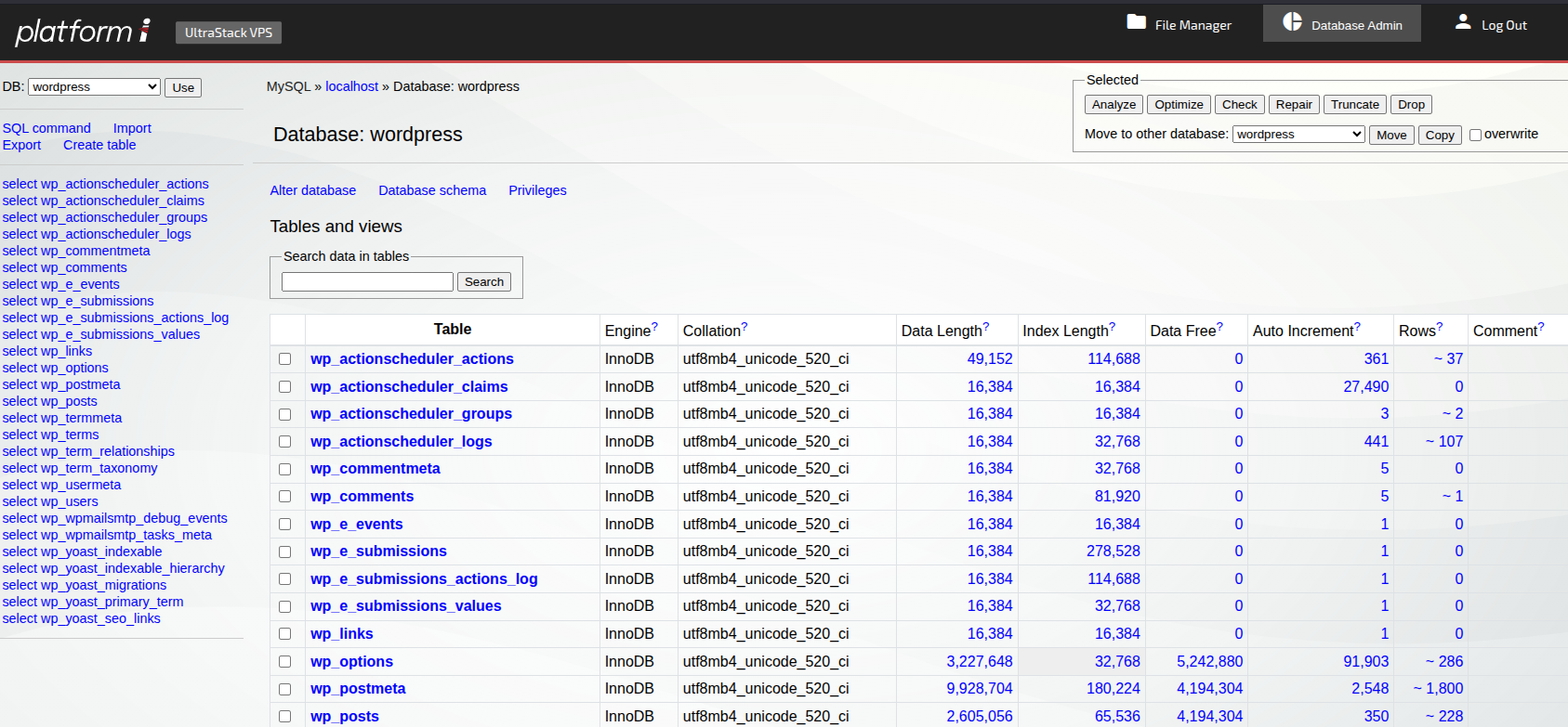 Using the Database & File Manager on WordPress Playgrounds