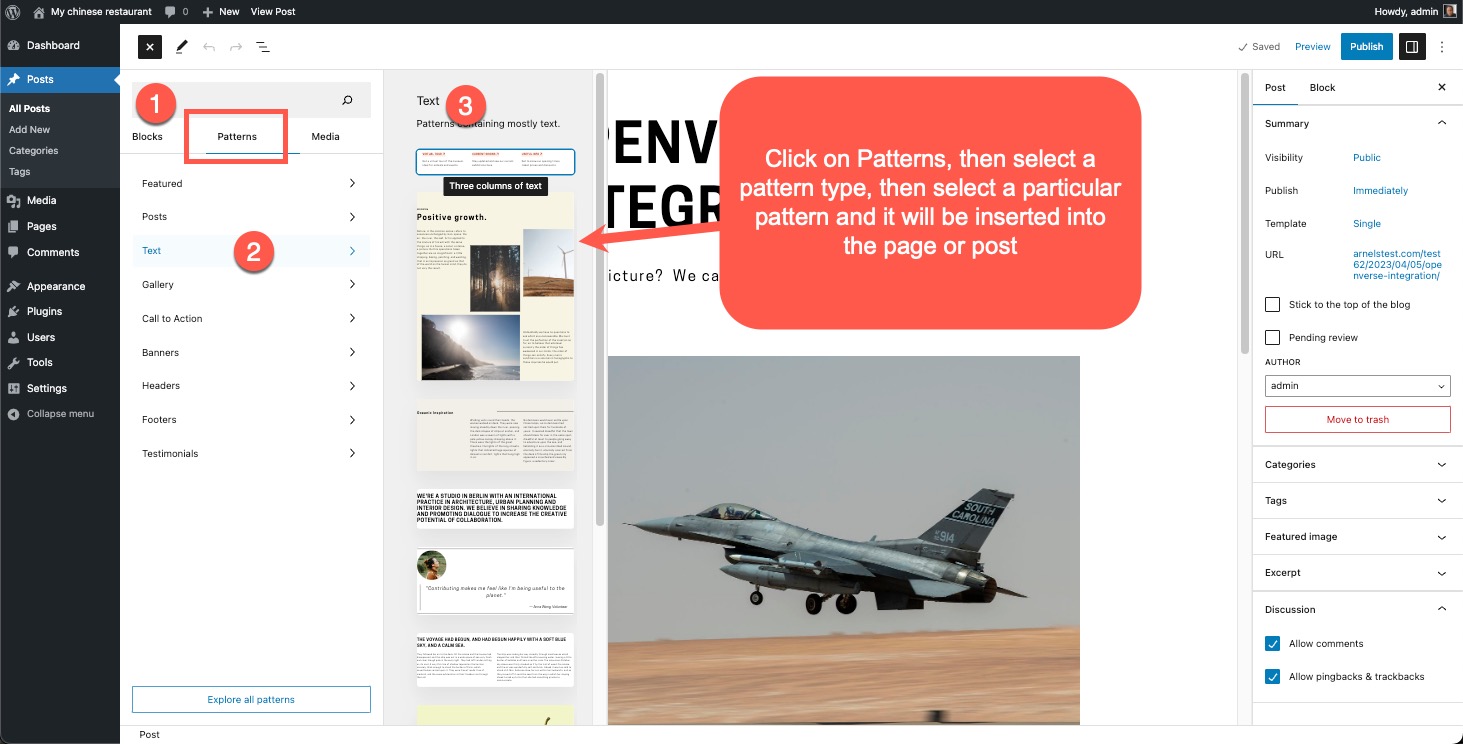 How to Use Patterns in the WordPress Editor | InMotion Hosting