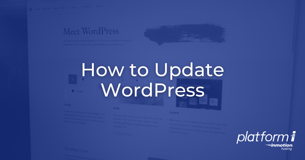 How To Update Wordpress With Platform Inmotion